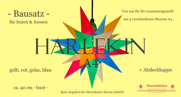 Herrnhuter Harlekinsterne -bunt-