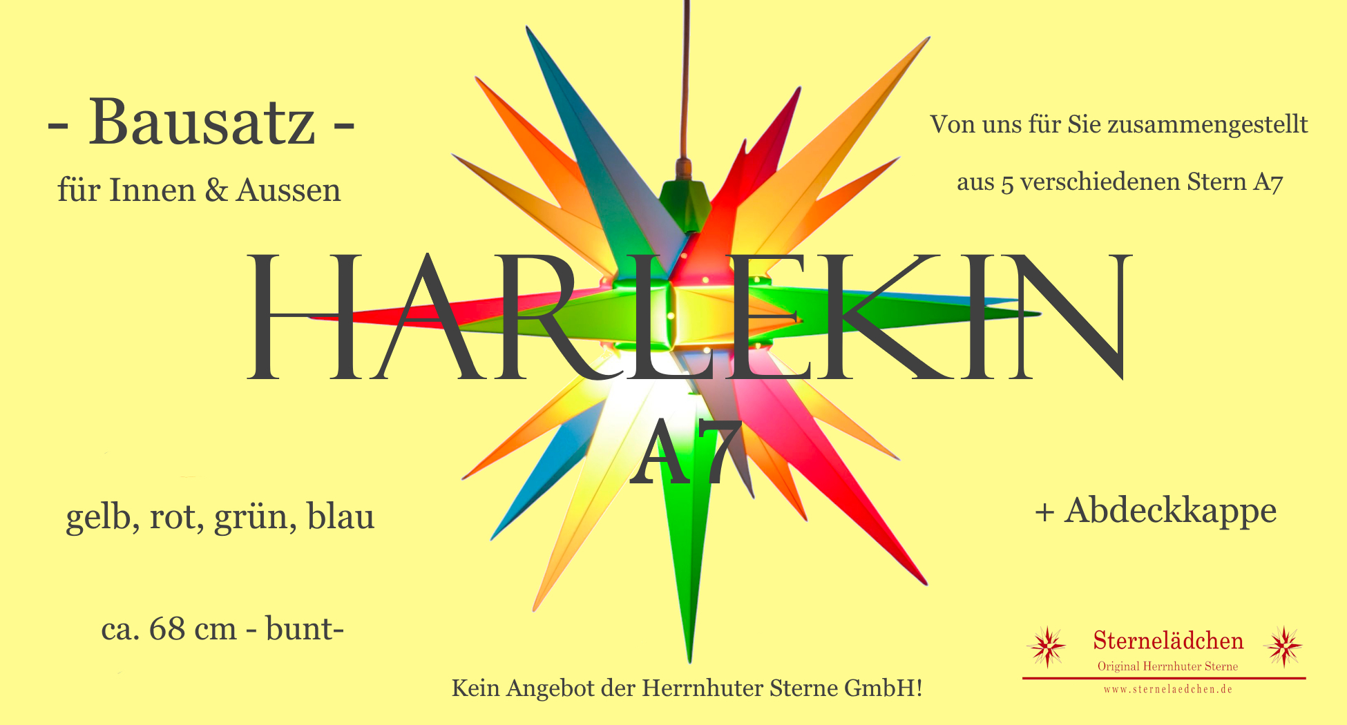 Harlekin - Stern A7 bunt